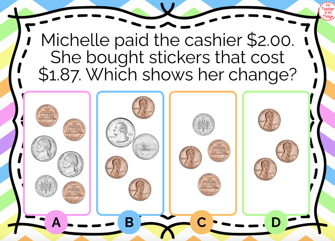 Counting/Comparing Money & Making Change Jeopardy Template