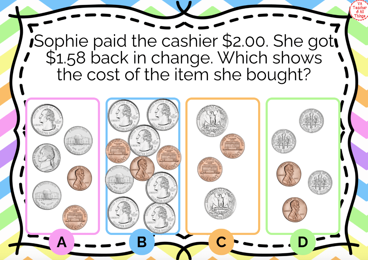 Counting/Comparing Money & Making Change Jeopardy Template