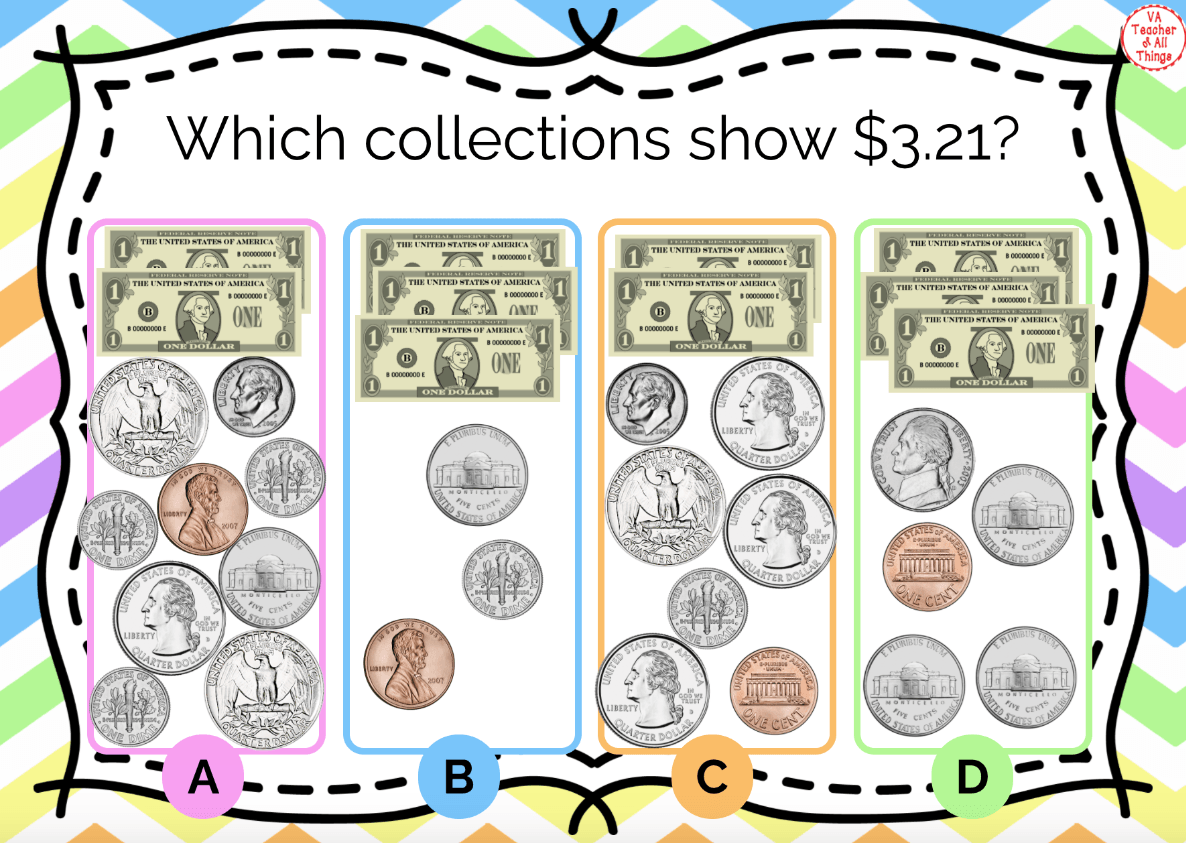 Counting/Comparing Money & Making Change Jeopardy Template
