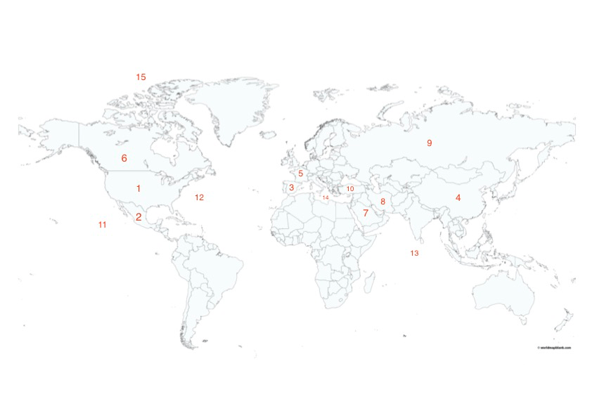 World Map Outline Countries